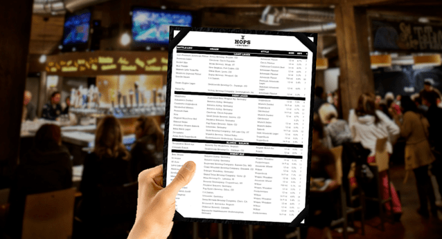 hops-menu-in-hand | Evergreen