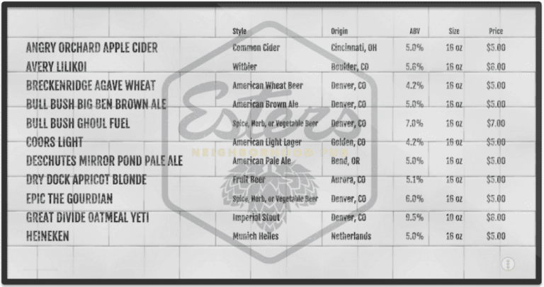 Best Digital Beer Board Examples | Evergreen by Evergreen