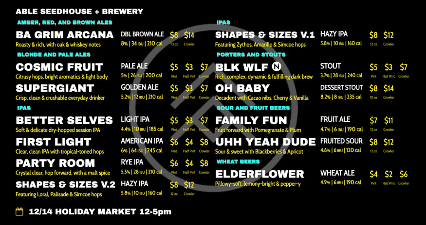 Inspiring Digital Menu Examples for the Bars, Restaurants, and Breweries