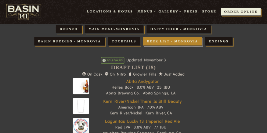 Inspiring Web Widget Examples for the Bars, Restaurants, and Breweries